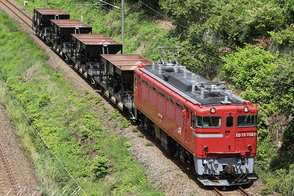 (8/22)ED75-758牽引のホキ交検配給 | TRAVAIR Railway Photograph